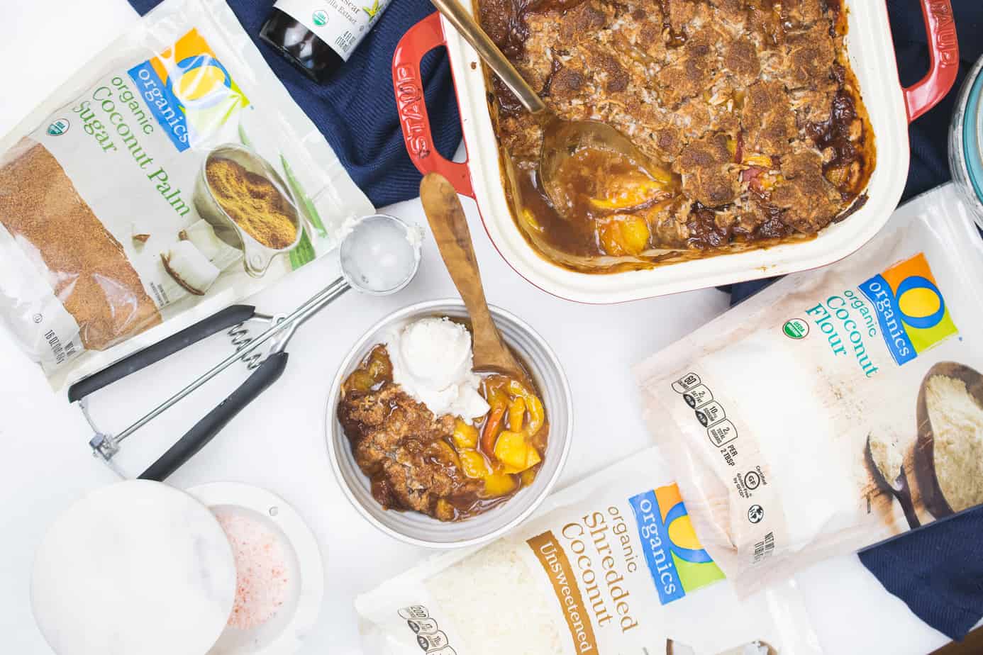 AIP Peach Cobbler with Toasted Coconut - The Castaway Kitchen