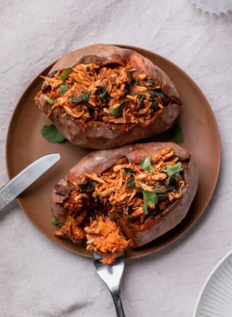 Chicken Stuffed Sweet Potatoes | Paleo & Whole30 Dish